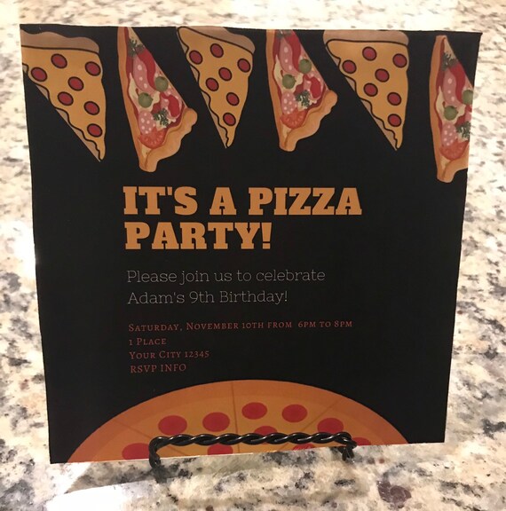 Pizza Party Invitation PNG | Etsy
