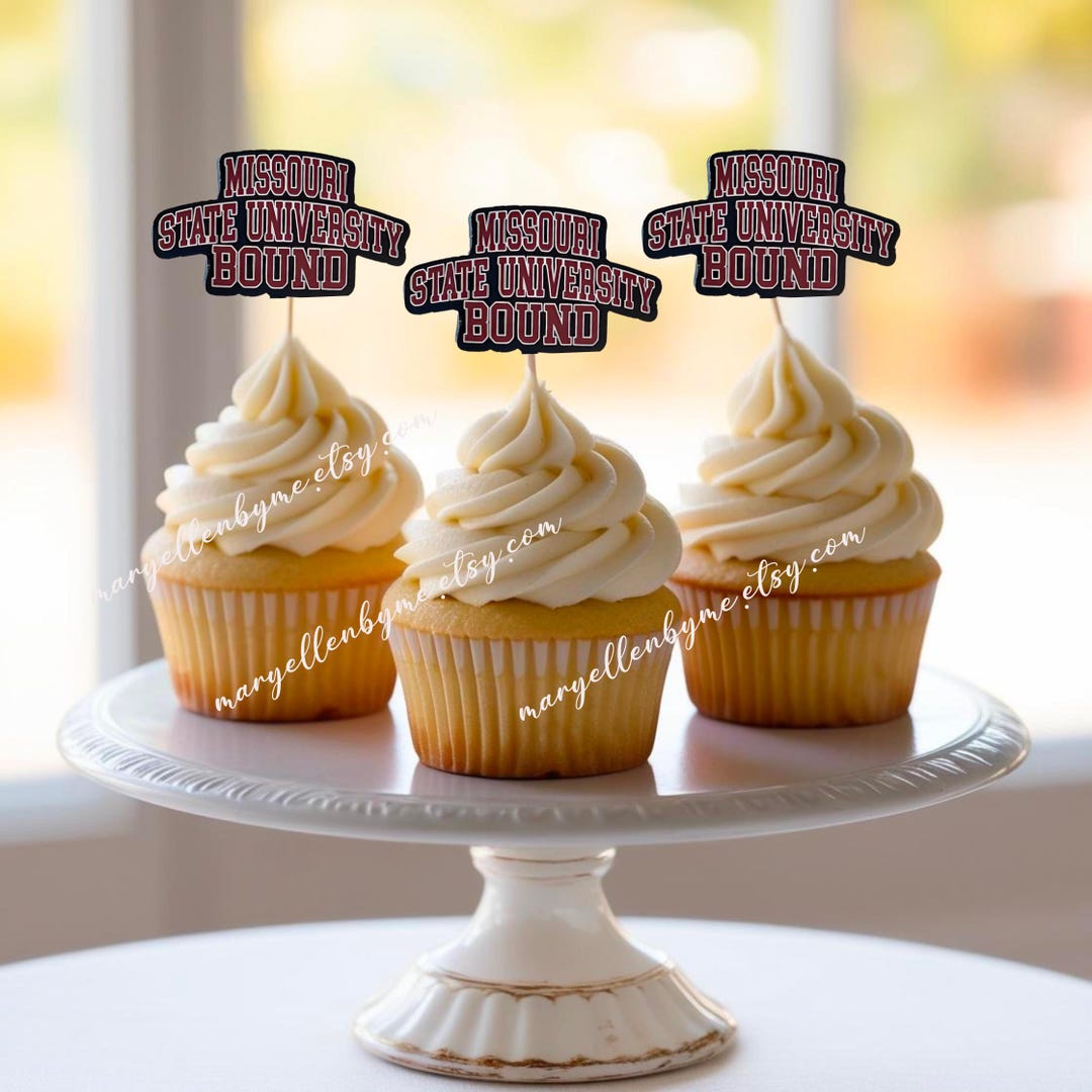 Customized College Bound Cupcake Toppers - Set of 12 (assembled) - Etsy