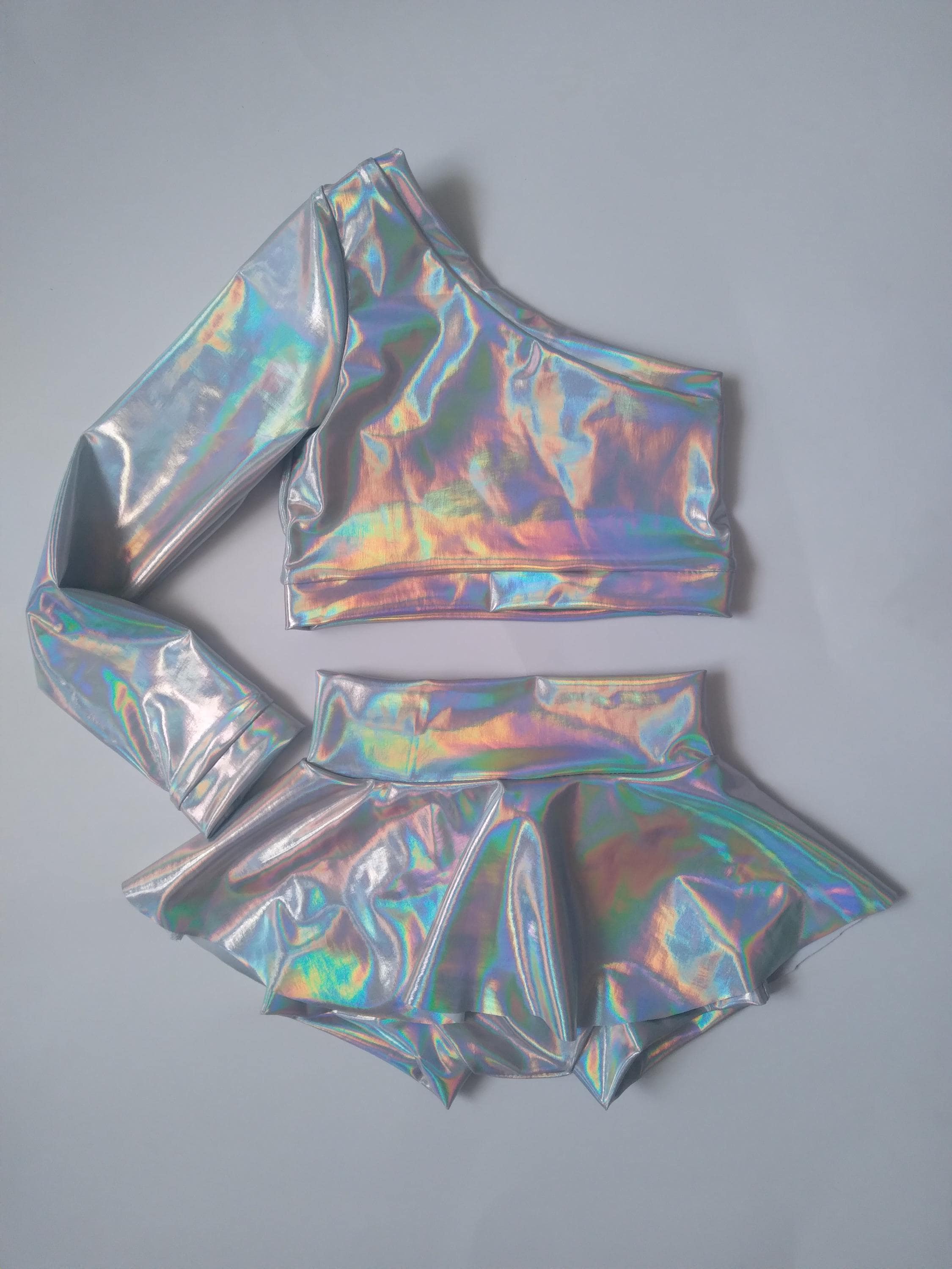 Mettalic Silver Costume Dance Set - Etsy