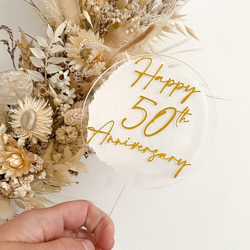 Acrylic Wedding Anniversary Cake Topper Perspex Acrylic Cake - Etsy