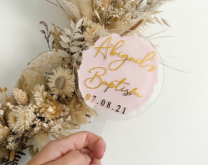 Acrylic Baptism Cake Topper Bold Script Style, Baptism Cake Topper ...