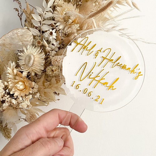 Acrylic Nikkah / Wedding Cake Topper Perspex Acrylic Cake - Etsy UK