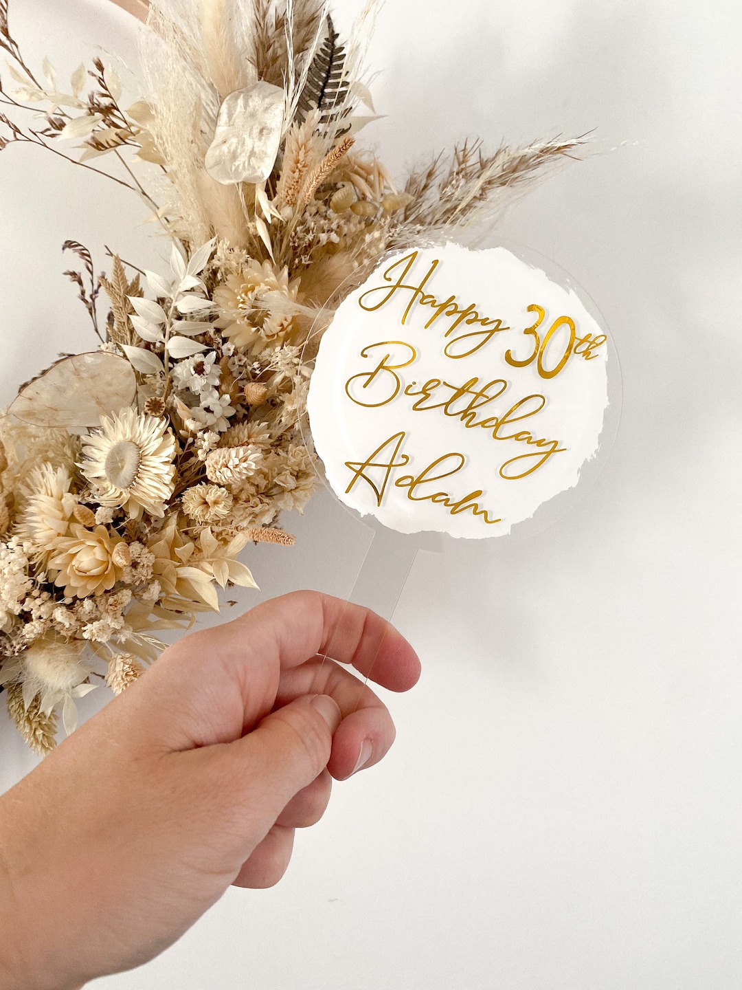 Acrylic Birthday Cake Topper Calligraphy Style, Birthday Cake Topper ...