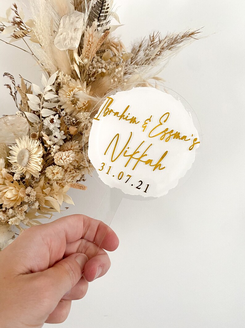 Acrylic Nikkah / Wedding Cake Topper, Perspex Acrylic Cake Topper ...