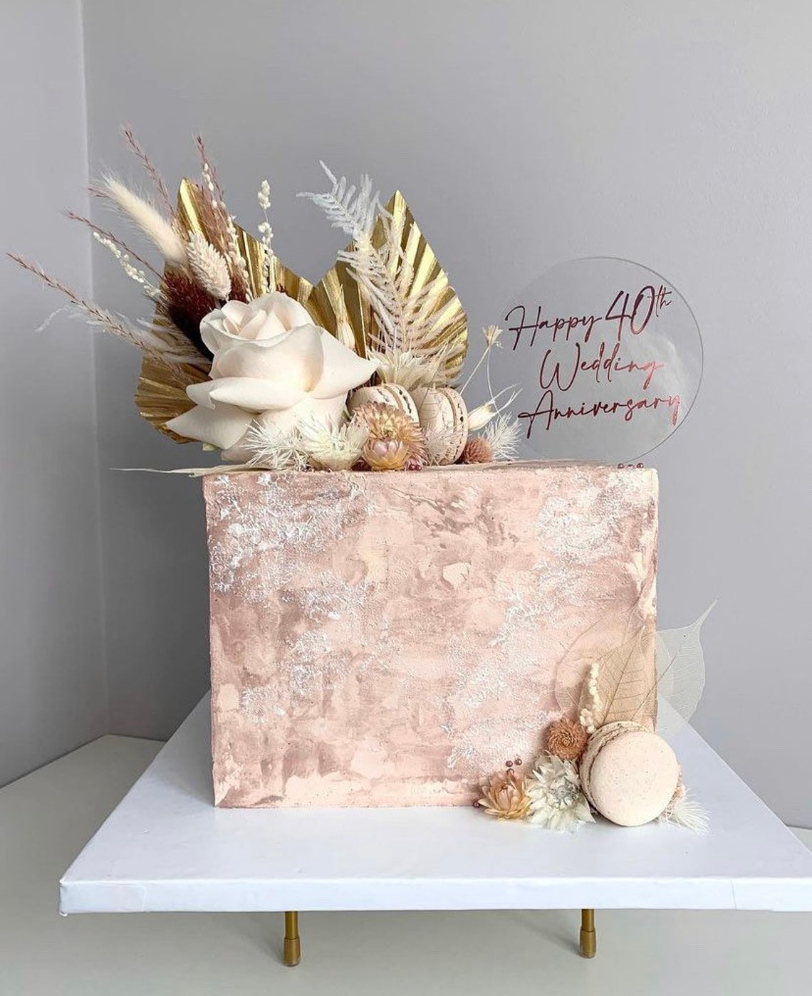 Acrylic Wedding Anniversary Cake Topper, Perspex Acrylic Cake Topper ...