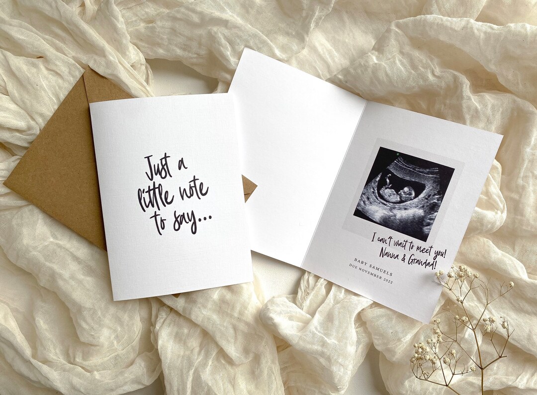 Polaroid Style ‘just a Note to Say’ Baby Pregnancy Announcement Card ...