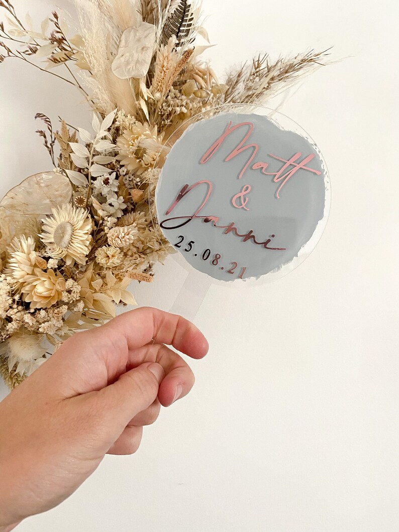 Acrylic Wedding Cake Topper, Perspex Acrylic Cake Topper, Personalised ...