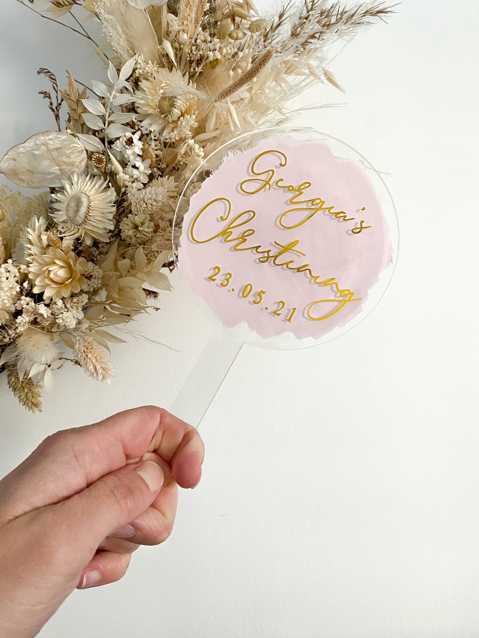 Acrylic Christening Cake Topper Calligraphy Style Baptism - Etsy UK