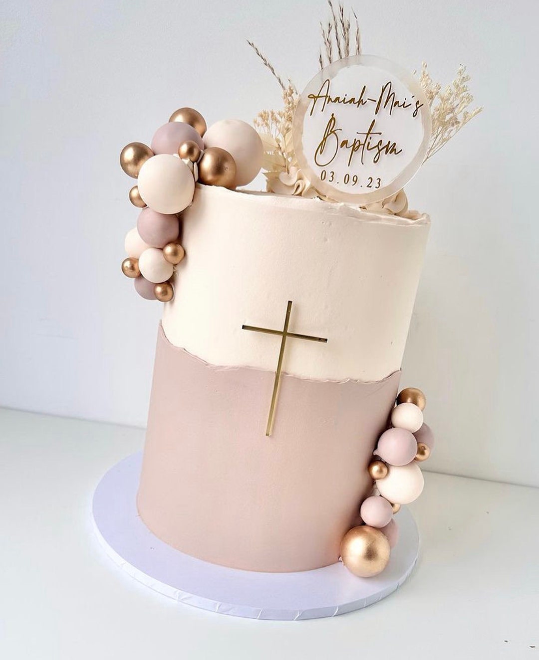 Acrylic Baptism Cake Topper Bold Script Style, Baptism Cake Topper ...