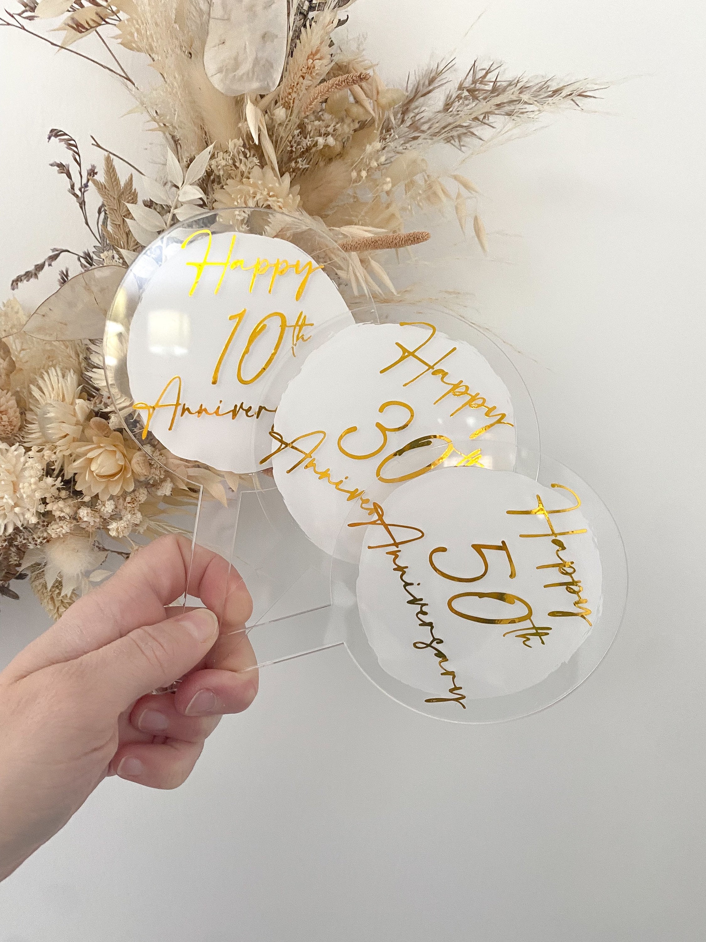 Acrylic Wedding Anniversary Cake Topper Perspex Acrylic Cake - Etsy