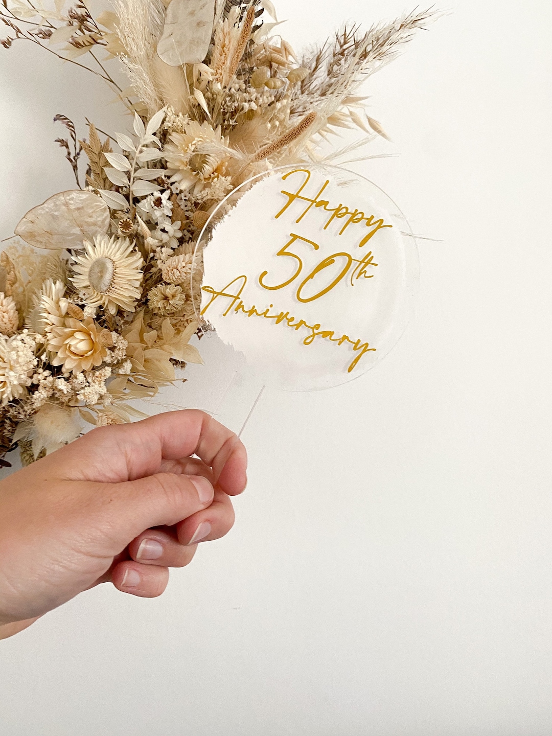 Acrylic Wedding Anniversary Cake Topper, Perspex Acrylic Cake Topper ...