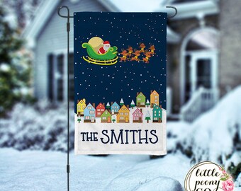 Personalized Christmas Garden House Flag Merry Christmas | Etsy