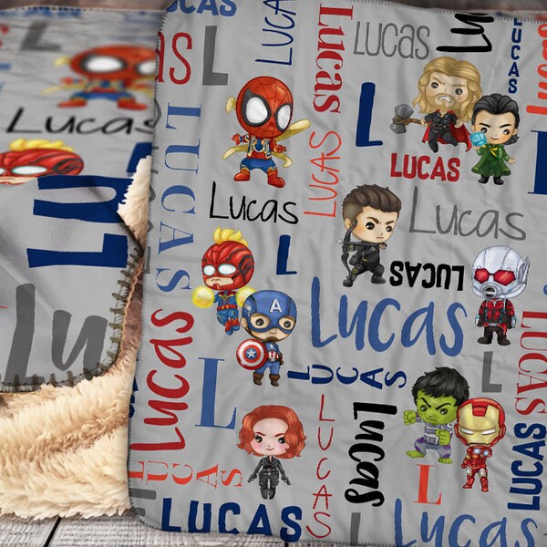 Personalized Superhero Picture Blanket - Etsy
