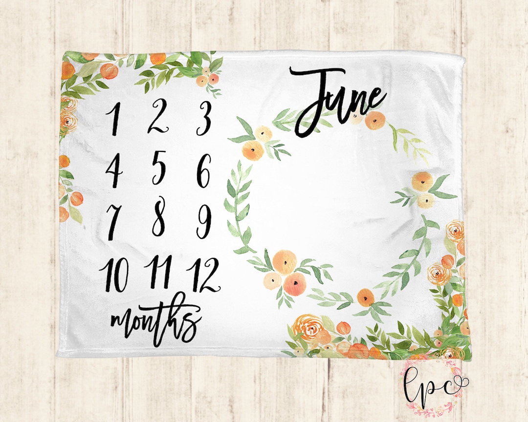 Monthly Milestone Blanket - Personalized Baby Blanket - Milestone ...