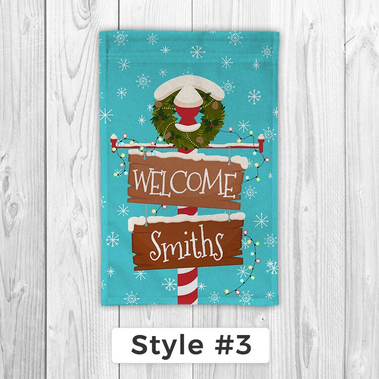 Personalized Christmas Garden House Flag Santa's Sleigh - Etsy