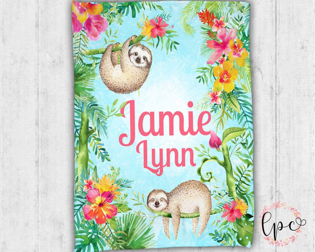Personalized Sloth Baby Blanket - Personalized Baby Blanket ...