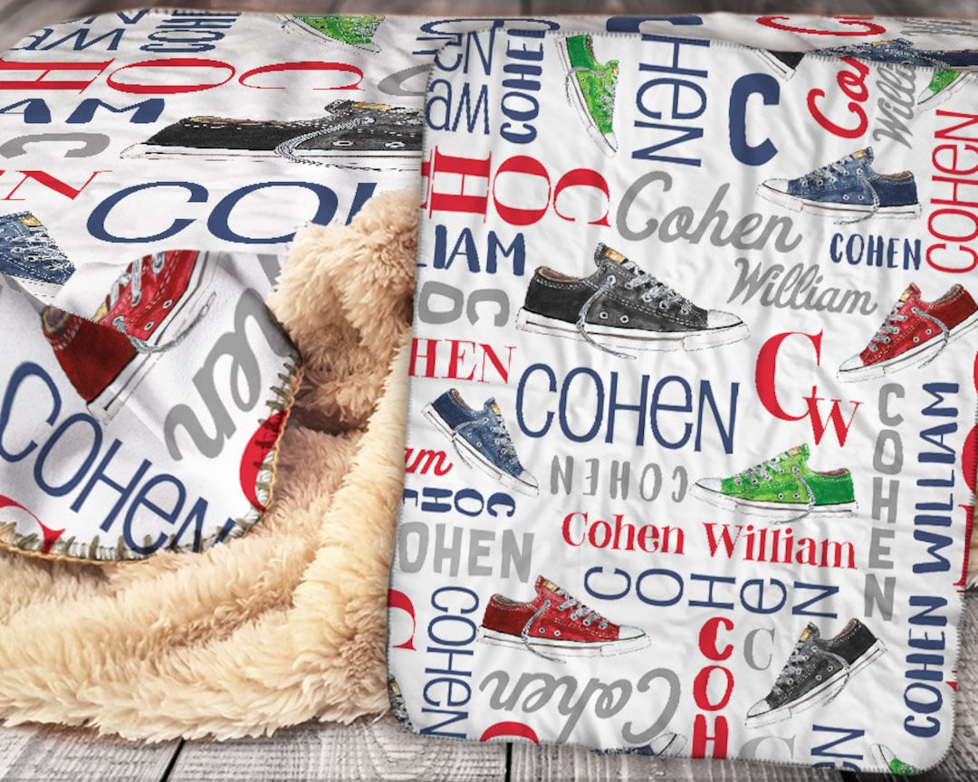 Personalized Baby Blanket - Sneaker Blanket - Converse Personalized ...