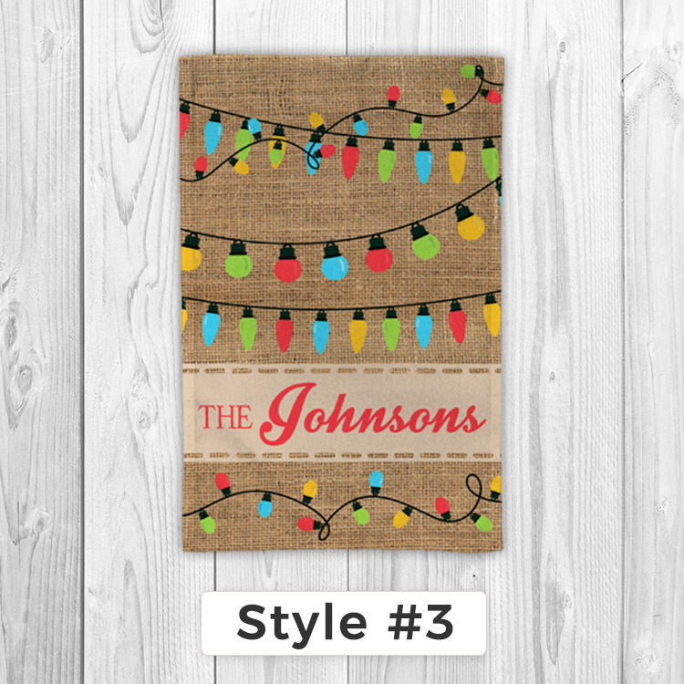 Personalized Christmas Garden House Flag Holiday Lights - Etsy
