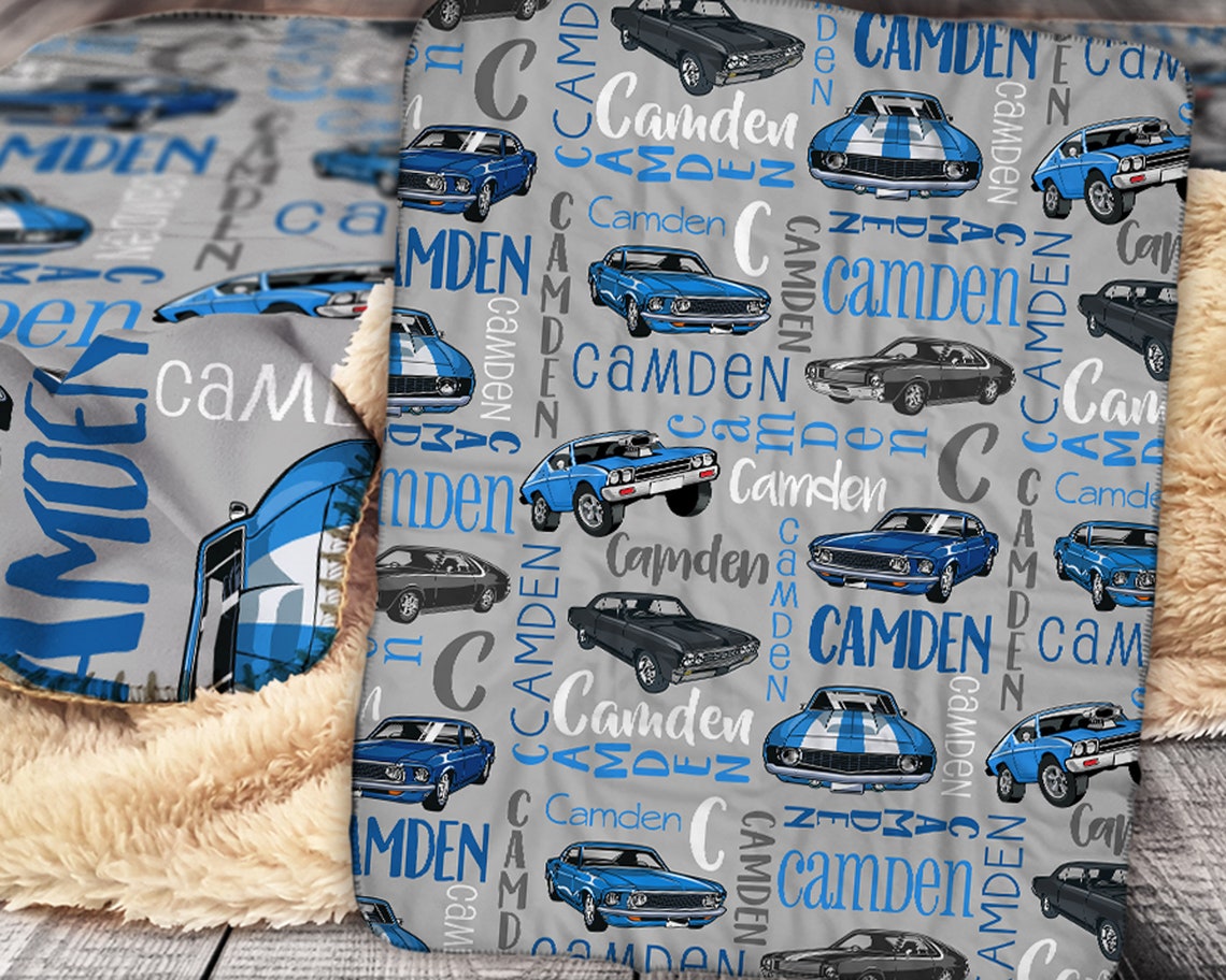 Personalized Cars Blanket Muscle Car Baby Blanket Sports - Etsy