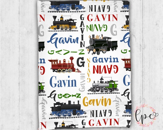 Personalized Train Baby Blanket Trains Personalized Blanket | Etsy