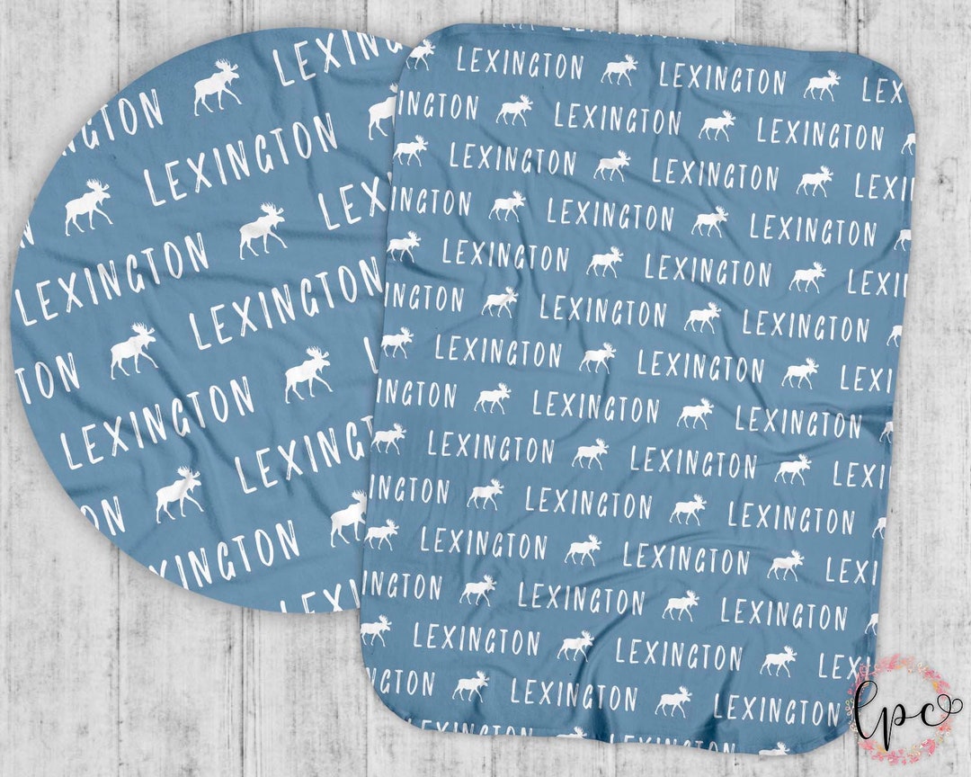 Personalized Moose Swaddle Baby Blanket - Personalized Baby Name ...