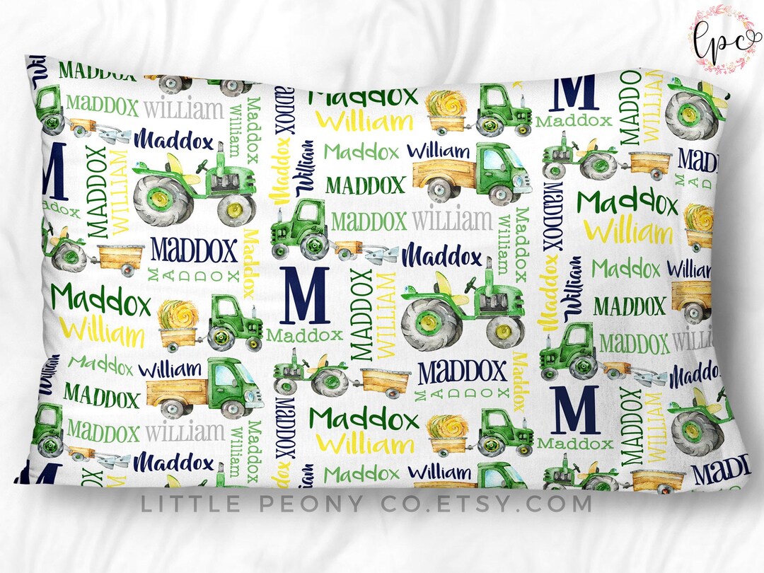 Personalized Tractor Pillow - Custom Farmer Pillowcase - Farm Tractor ...