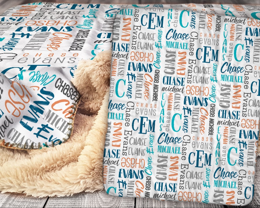 Personalized Name Blanket Sherpa Throw Blanket Name - Etsy