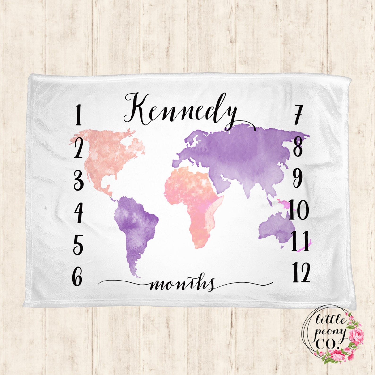 Monthly Milestone Blanket - Baby Milestone Blanket - Monthly Blanket ...