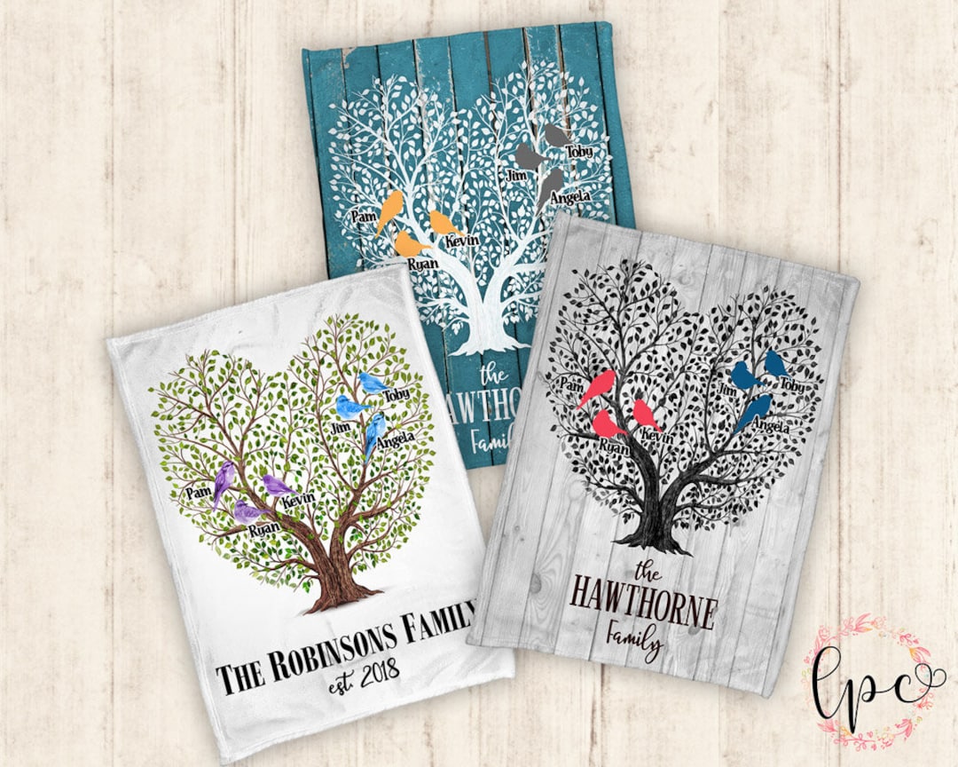 Personalized Family Tree Blanket - Grandma Gift - Personalized ...