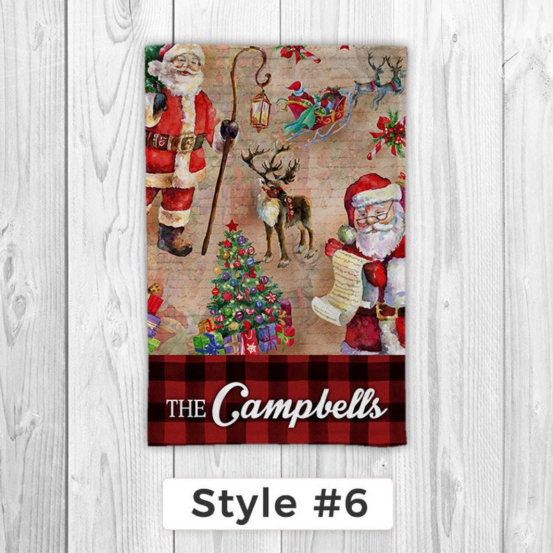 Personalized Christmas Garden House Flag - Vintage Christmas Truck and ...