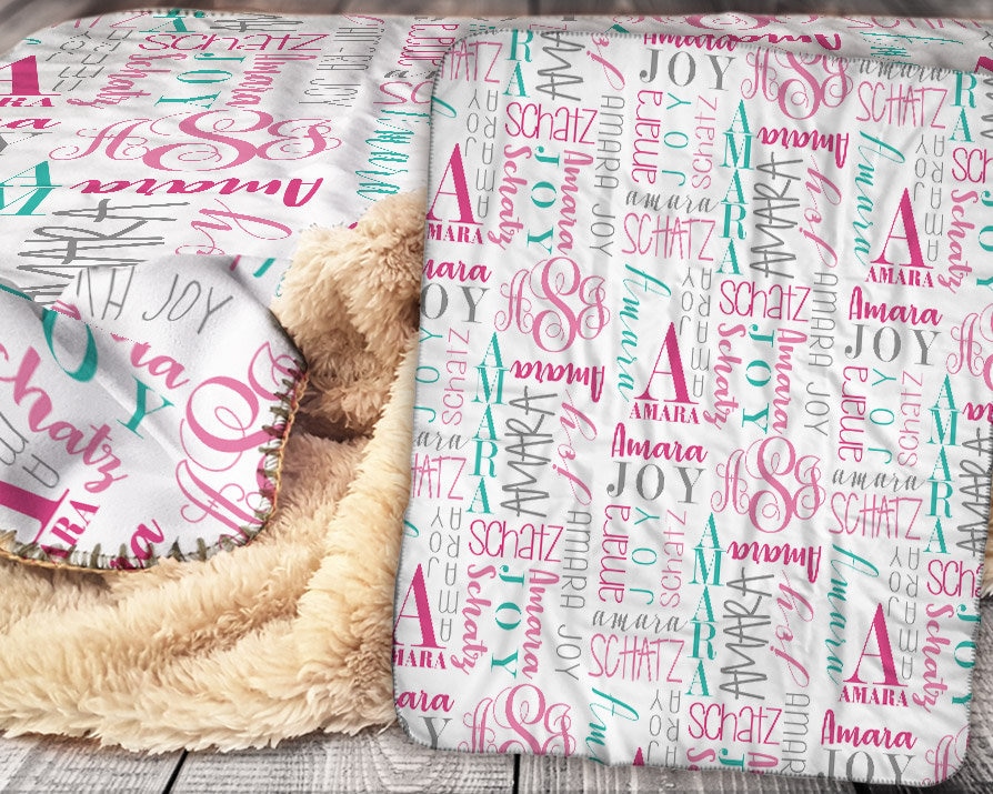 Personalized Name Blanket Sherpa Throw Blanket Name - Etsy