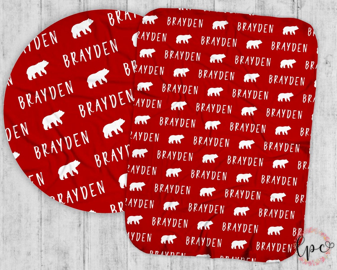 Personalized Bear Swaddle Baby Blanket - Personalized Baby Name Blanket ...