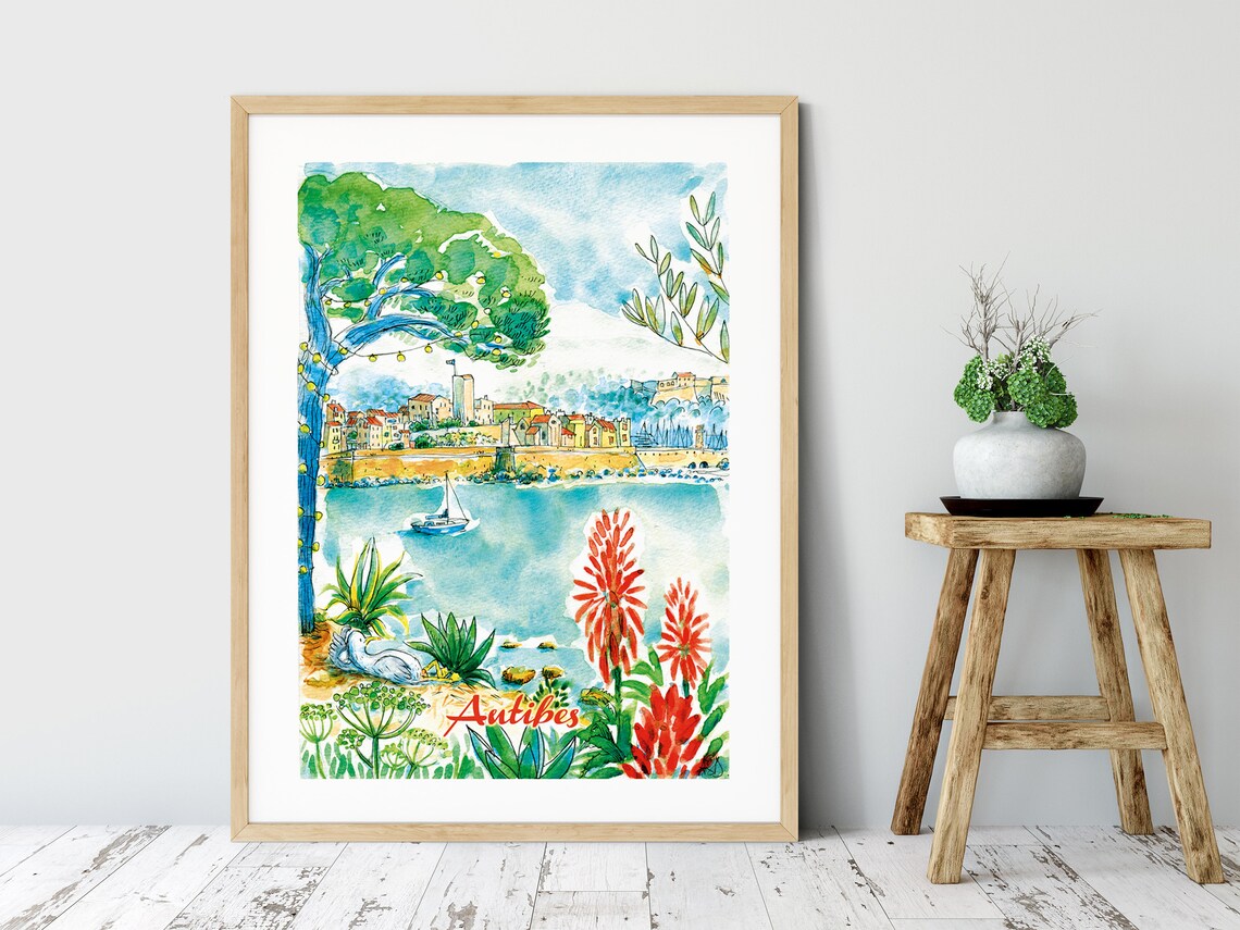 Antibes Poster, Holidays Côte D'azur, Remparts Antibes, Farniente ...