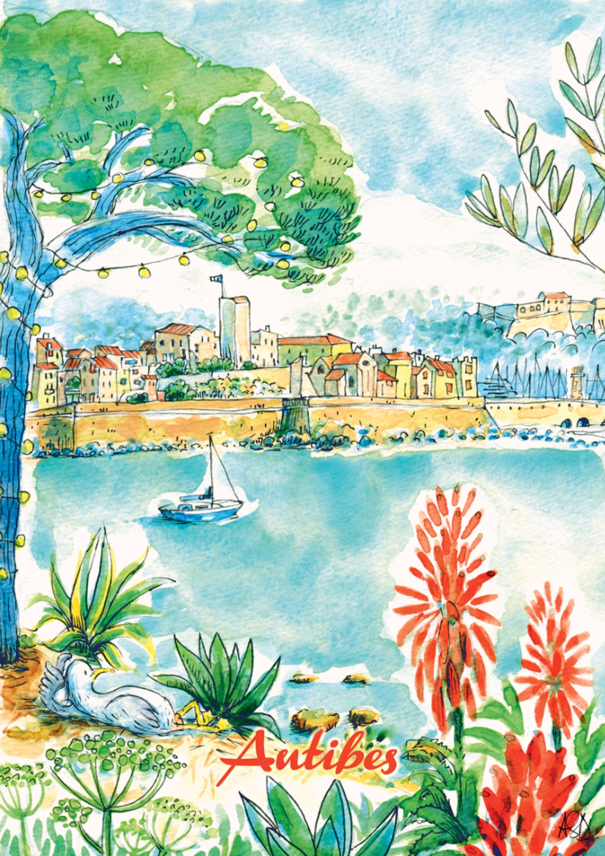 Antibes Poster, Holidays Côte D'azur, Remparts Antibes, Farniente ...