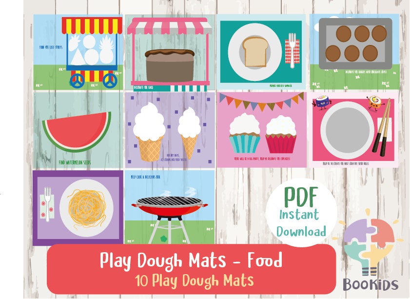 Food - Play Dough Activity Mats - Etsy UK