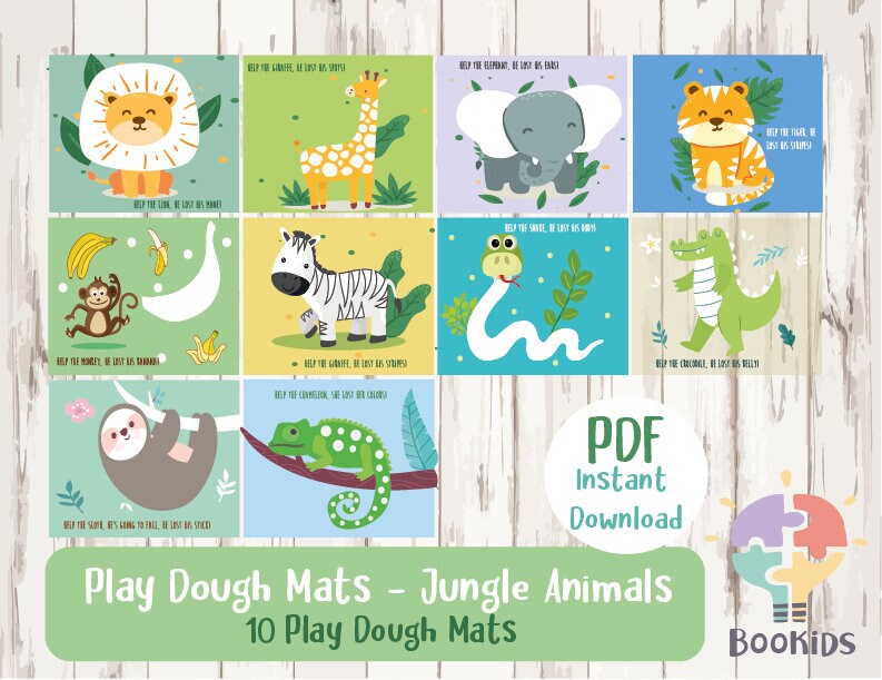 Learning & School Toys Jungle Animals Play Dough Activity Mats etna.com.pe