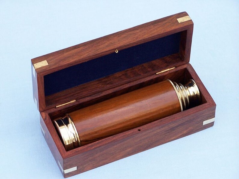 Deluxe Class Solid Brass Wood Captain's Spyglass - Etsy