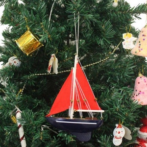 Wooden American Paradise Model Sailboat Christmas Tree Ornament - Etsy