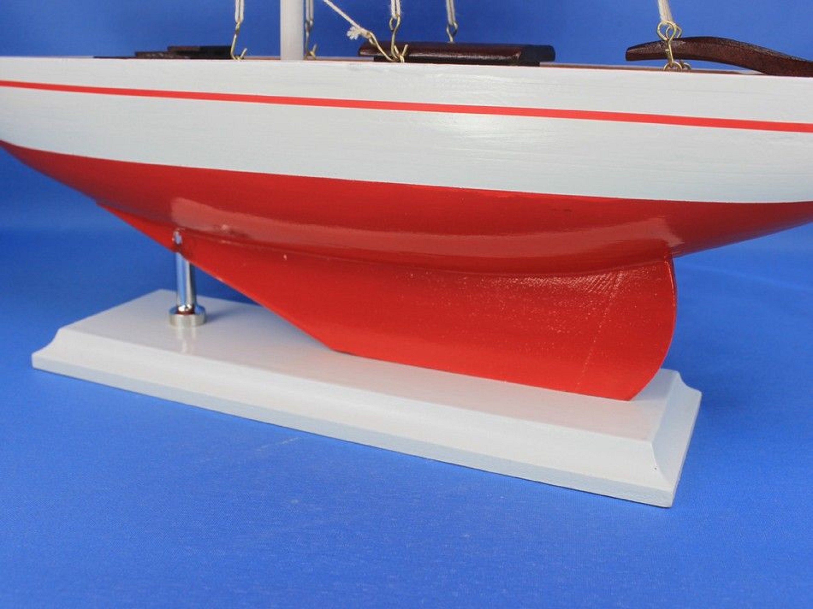 Wooden Red Pacific Sailer With Red Sails Model Sailboat - Etsy