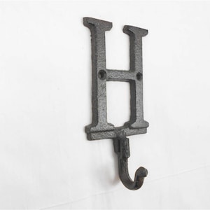 Cast Iron Letter H Alphabet Wall Hook 6 - Etsy