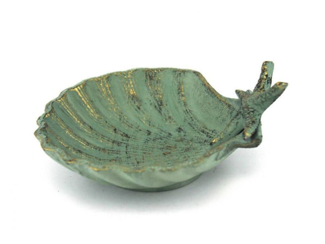 Bronze Cast Iron Shell With Starfish Bowl 6 - Etsy