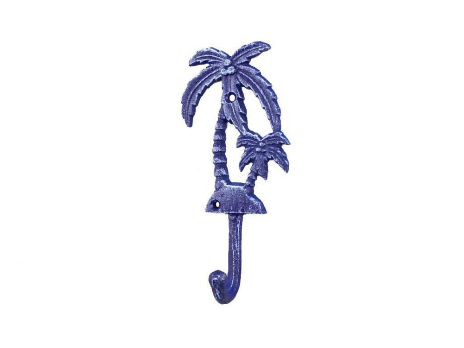 Rustic Dark Blue Cast Iron Palm Tree Hook 7 - Etsy