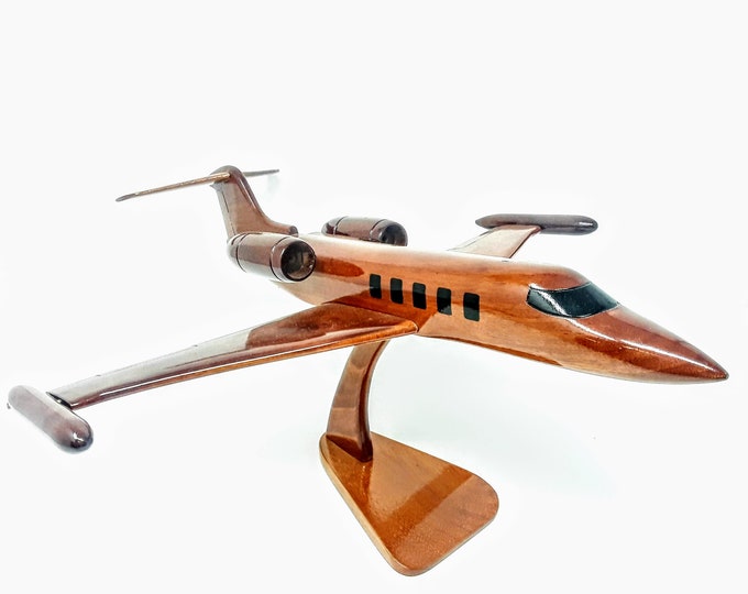 Lear Jet Wooden Model made of Mahogany Wood - Etsy