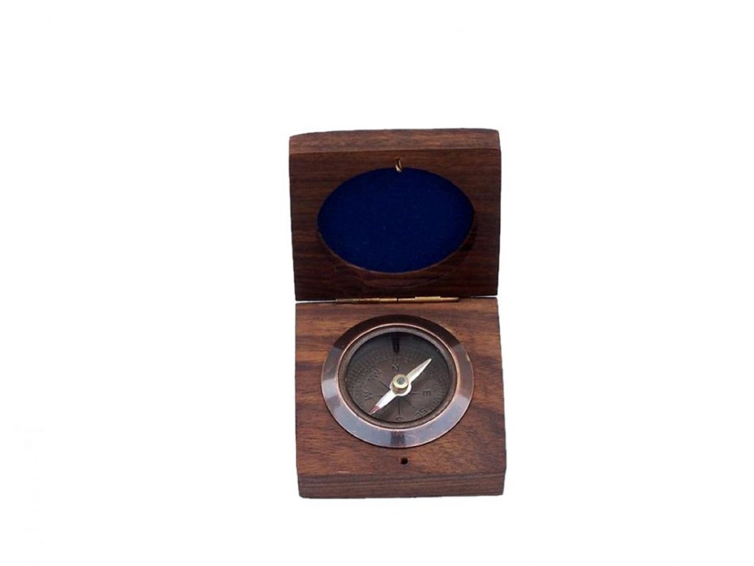 Copper Desk Compass With Rosewood Box 3 - Etsy