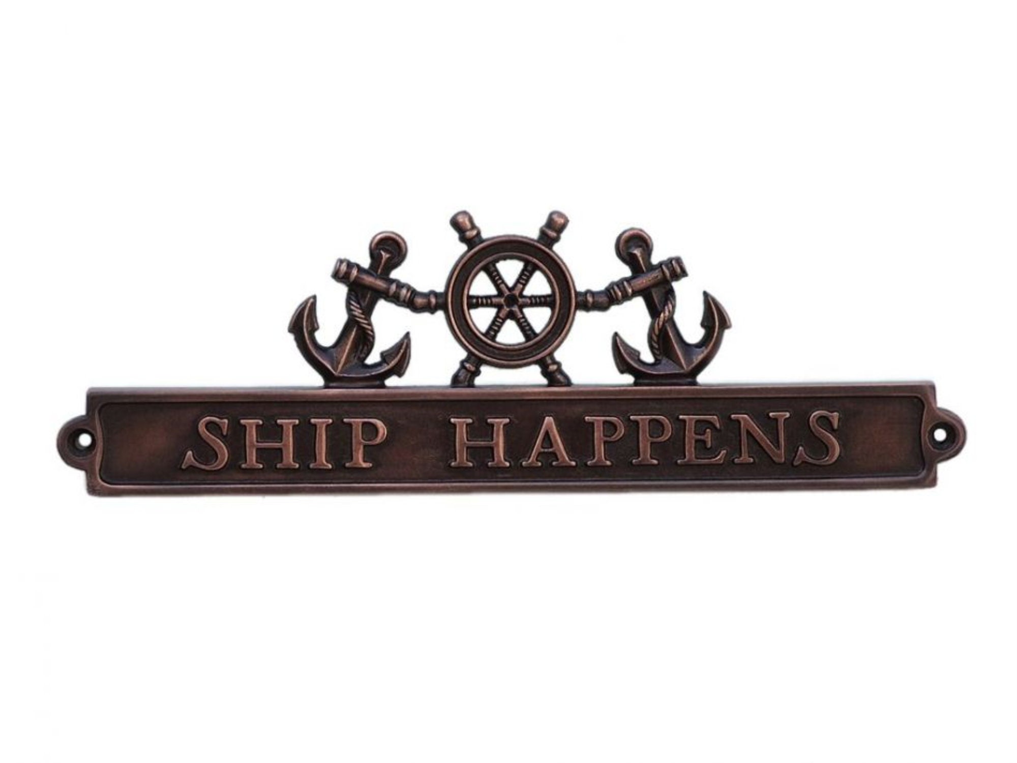 Ship Happens Sign With Ship Wheel and Anchors 12 - Etsy