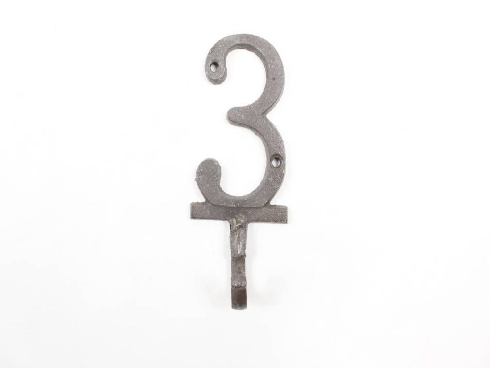Cast Iron Number 3 Wall Hook 6 - Etsy