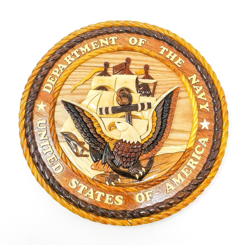 U.S. Navy Mahogany Wooden Wall Plaque - Etsy