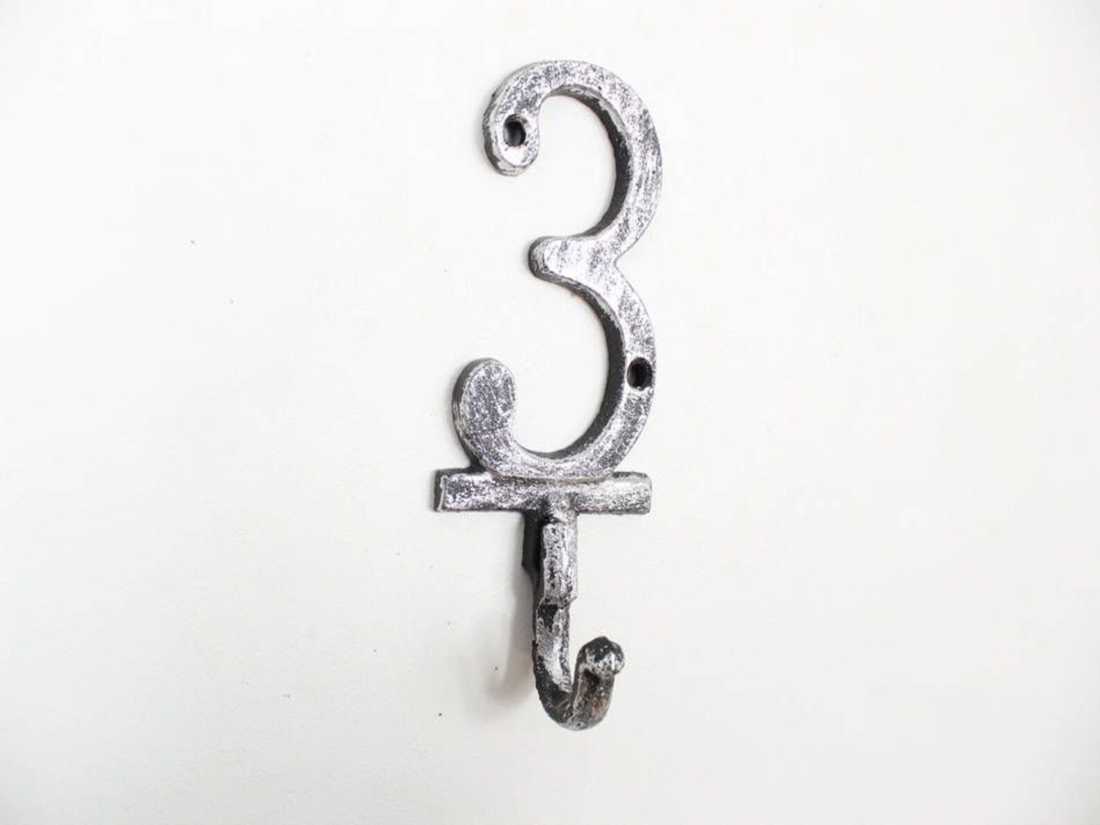 Cast Iron Number 3 Wall Hook 6 - Etsy