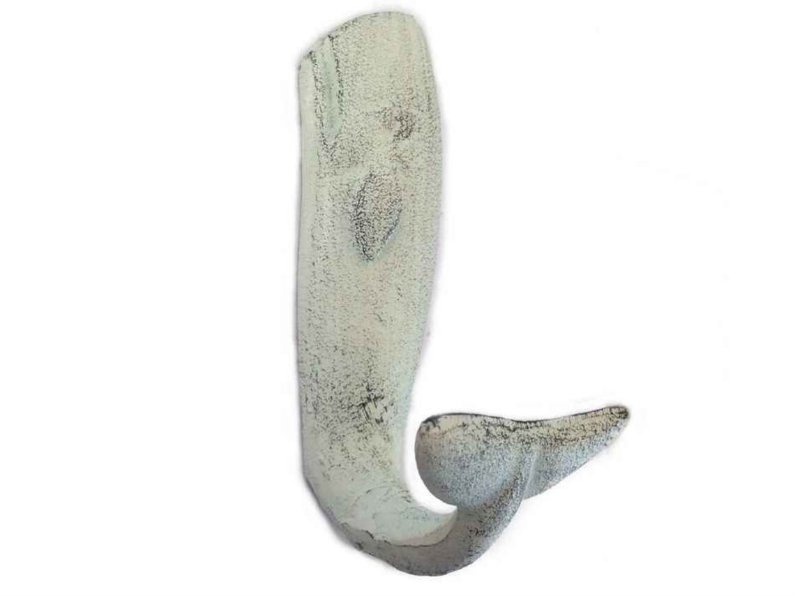 Whitewashed Cast Iron Whale Hook 6 - Etsy