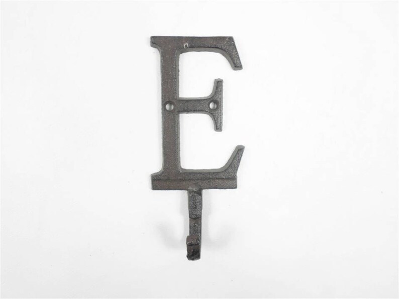 Cast Iron Letter E Alphabet Wall Hook 6 - Etsy